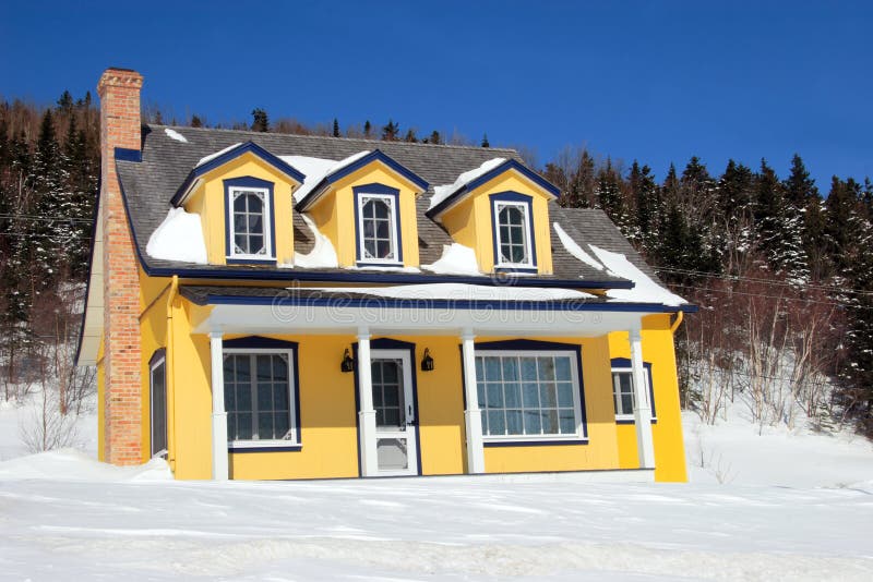 New yellow house stock photo. Image of clouds, deluxe - 5527730