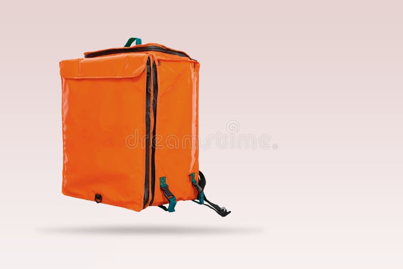 Yellow Courier Food Delivery Box Bag Backpack Isolated 3D Rendering ...