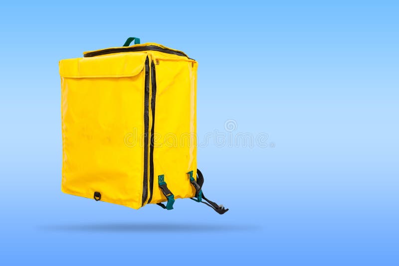 Yellow Courier Food Delivery Box Bag Backpack Isolated 3D Rendering ...