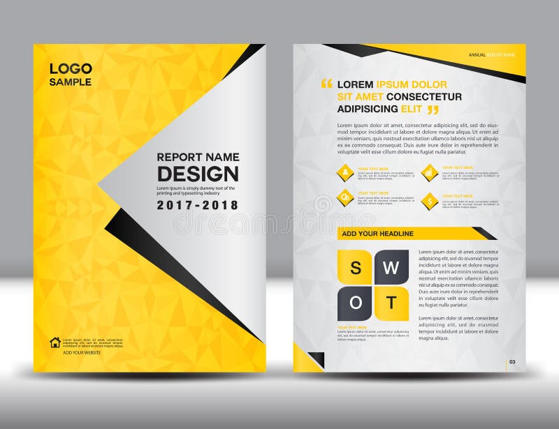 Yellow Cover Annual Report Brochure Flyer Template Stock Vector ...
