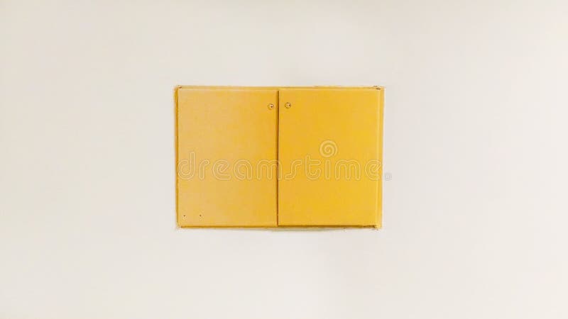 Yellow Cover of the Fuse Box Stock Image - Image of energy, supply ...