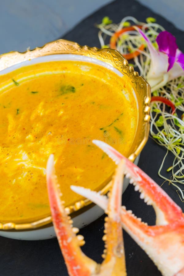 Yellow Crab Curry stock photo. Image of crab, meal, bowl - 81353798