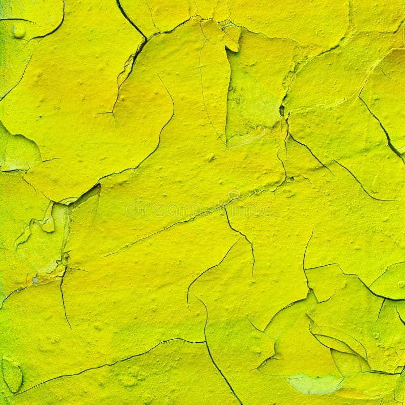 Yellow Cracked Paint Texture Stock Image - Image of abstract, color ...