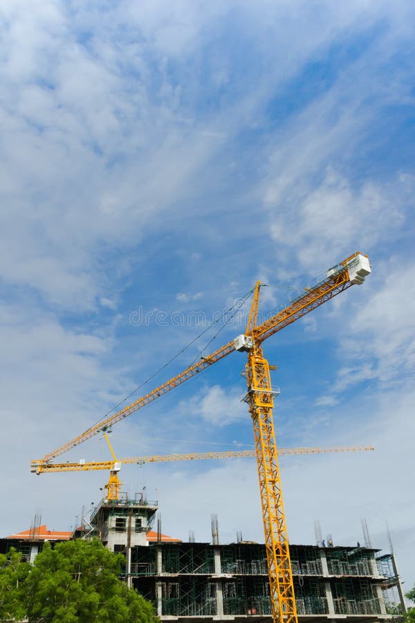 Yellow crain stock photo. Image of place, exterior, high - 59877458