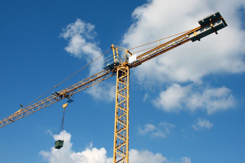 Yellow crane stock image. Image of industrial, business - 14283657