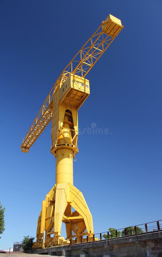 Yellow crane stock image. Image of nantes, construction - 19616209