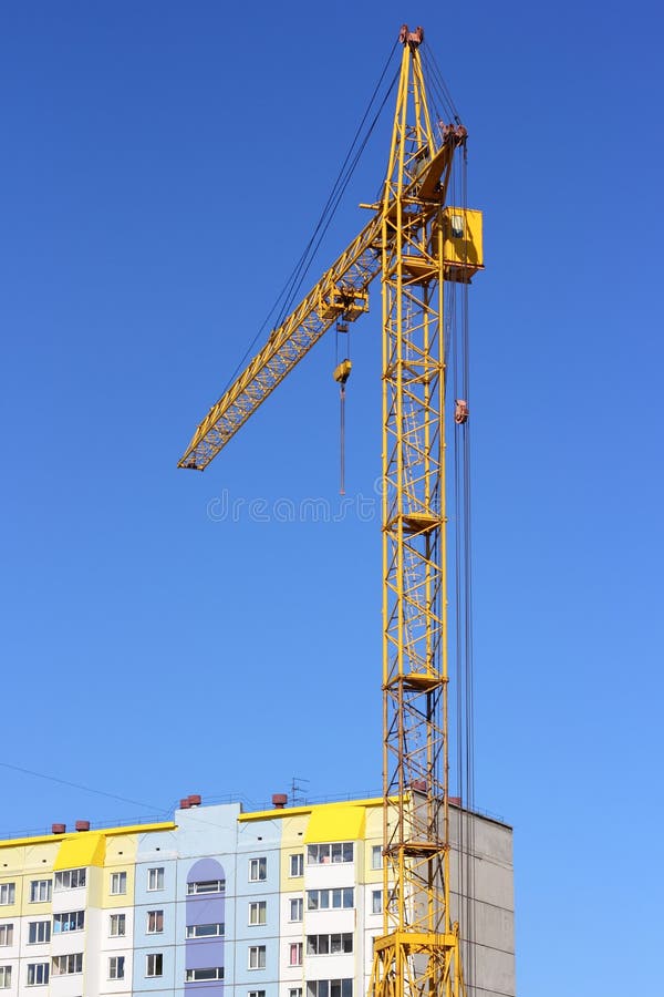 Yellow crane stock photo. Image of growth, project, development - 25197968