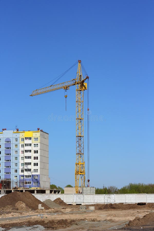 Crane on building site stock image. Image of project - 25196867