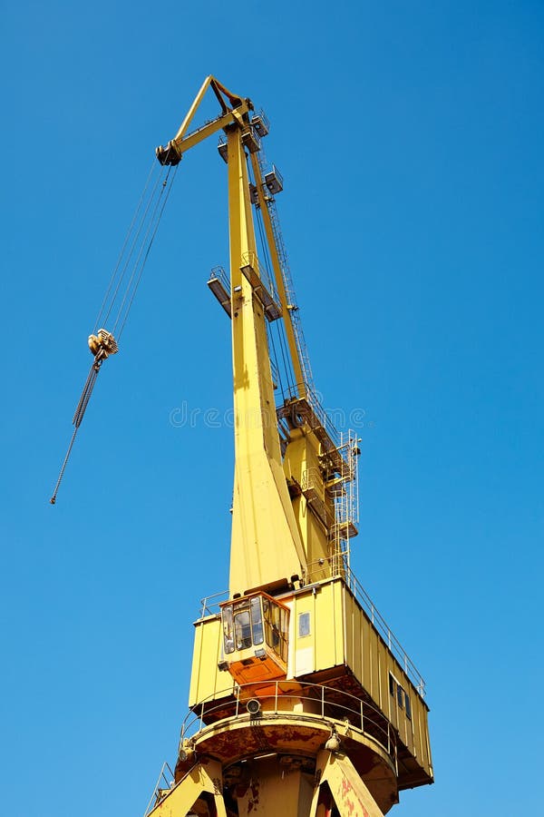 Yellow Crane in a Shipyard. Stock Image - Image of transportation ...