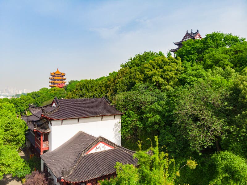 Spring Scenery of Yellow Crane Tower Park in Wuhan, Hubei Stock Photo ...