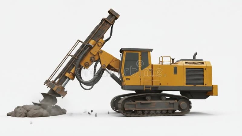 Yellow Crawler Drill Rig stock footage. Video of auger - 382255790