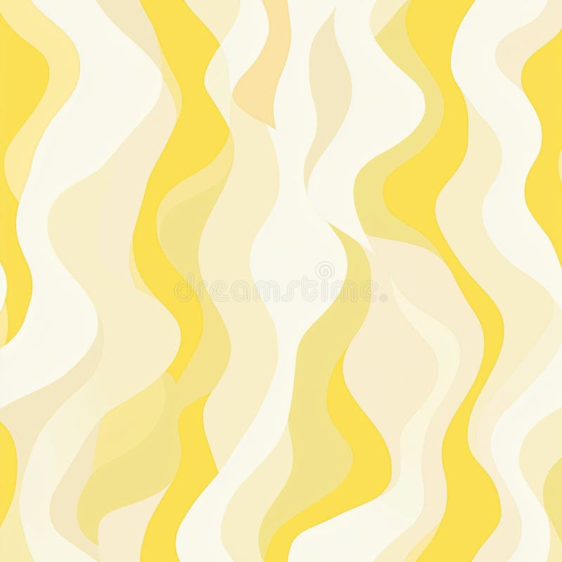 Yellow and Cream Wavy Pattern with Abstract Flowing Lines Stock ...