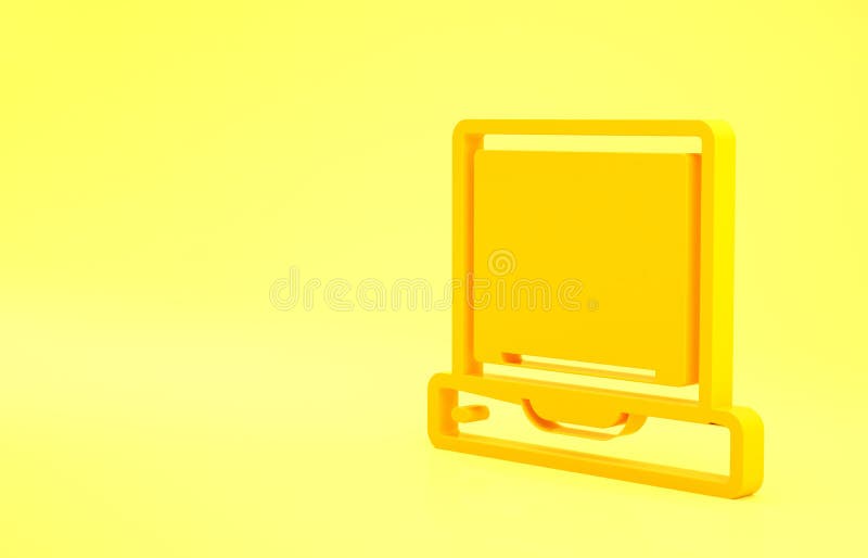Yellow Creating Robot Icon Isolated on Yellow Background. Artificial ...