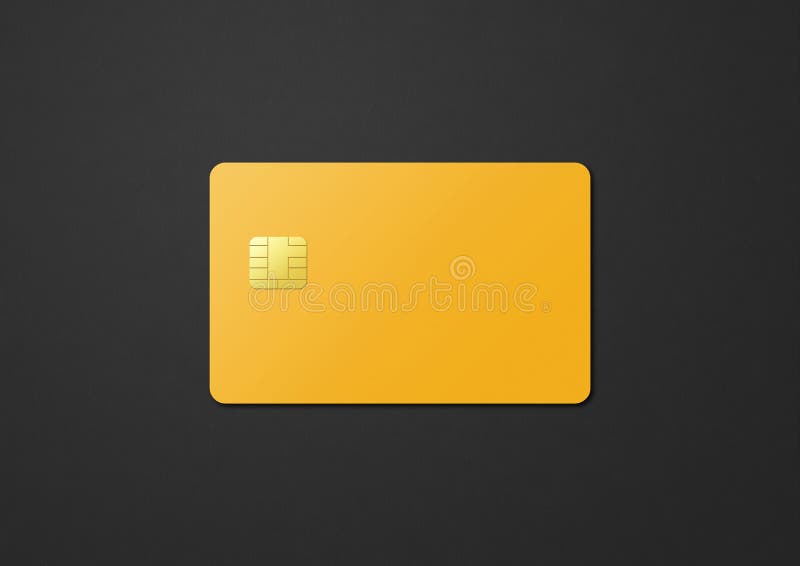 Yellow Credit Card on a Black Concrete Background Stock Illustration ...