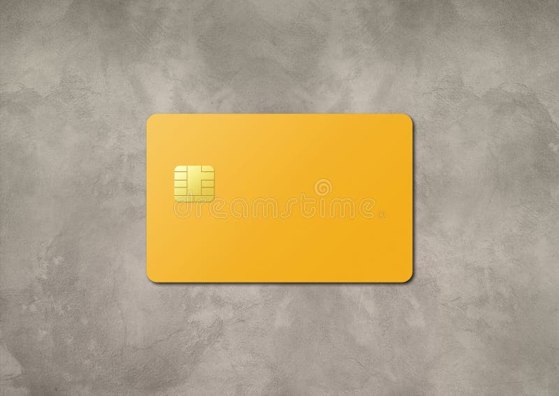 Yellow Credit Card on a Concrete Background Stock Illustration ...