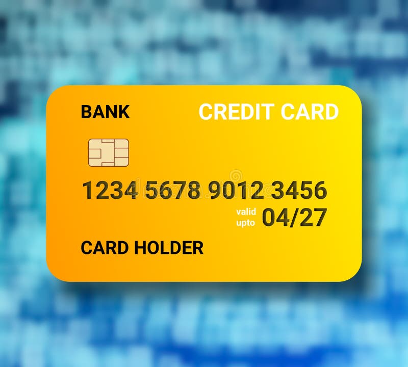 Yellow Credit Card on Digital Background Stock Illustration ...