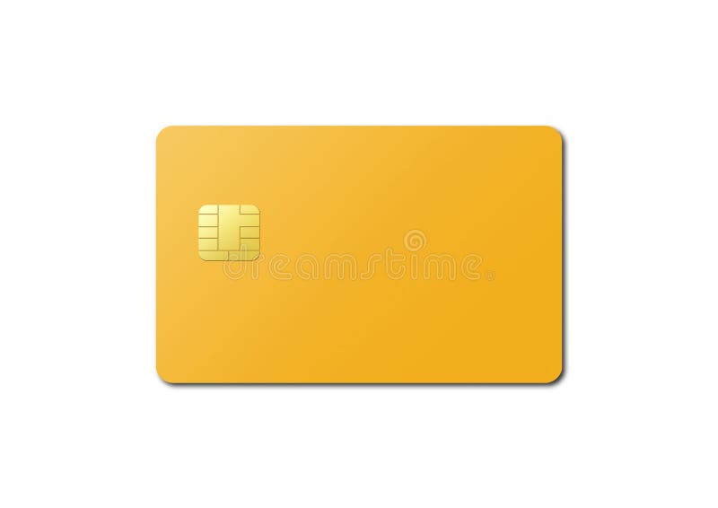 Yellow Credit Card on a White Concrete Background Stock Illustration ...