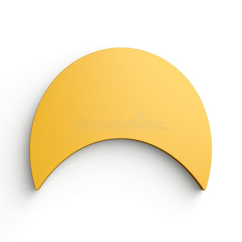 Yellow Crescent Cardboard Design on White Background Stock Illustration ...