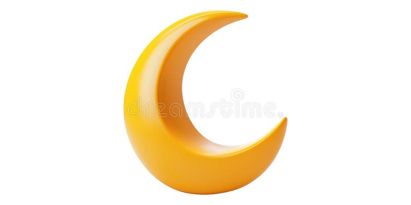 Yellow Crescent Moon Shape Isolated on Transparent Background Stock ...