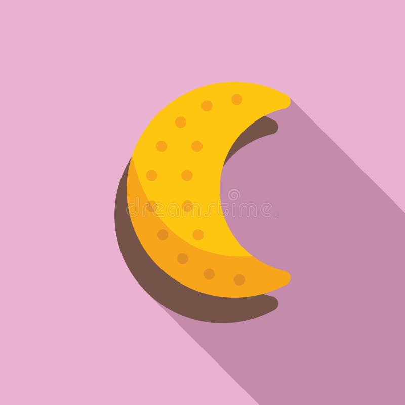 Yellow Crescent Moon Shining with Long Shadow Stock Vector ...