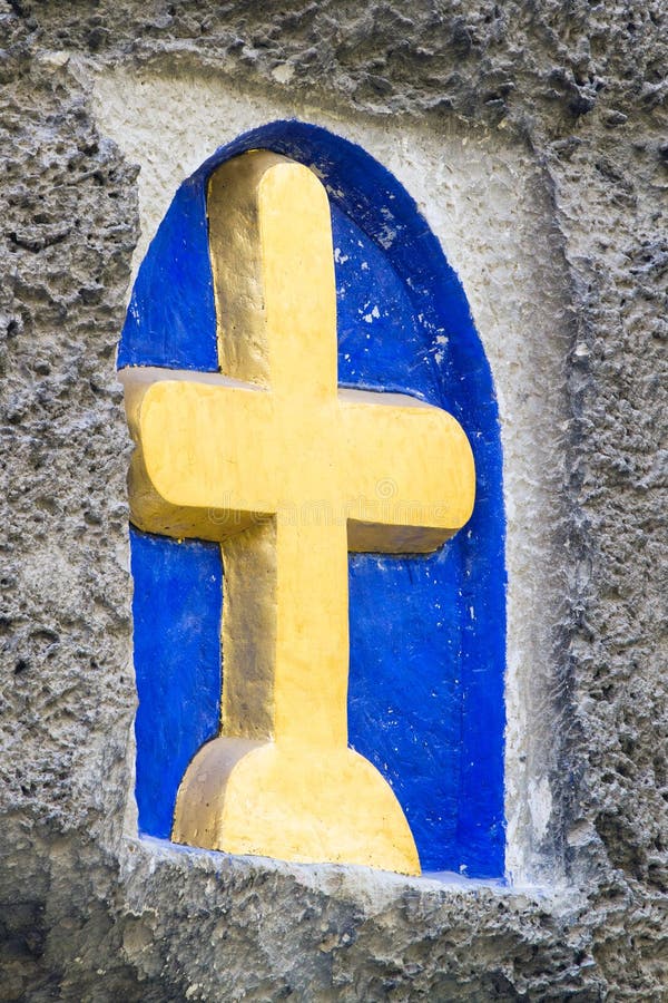Yellow cross stock photo. Image of sign, religious, resurrection - 33995386