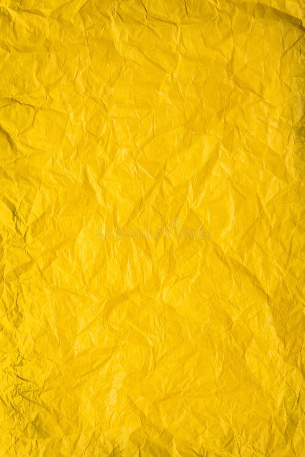 Yellow Crumpled Paper Background Stock Photo - Image of rough, golden ...