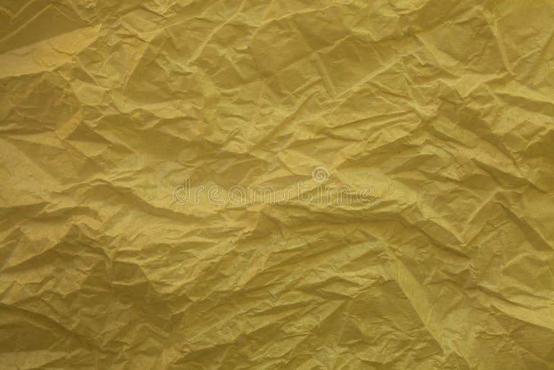 Yellow Crumpled Paper Texture and Background. Close Up View of Yellow ...