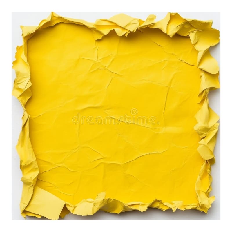 Yellow Crumpled Paper with Torn Edges, Artistic Background Concept ...