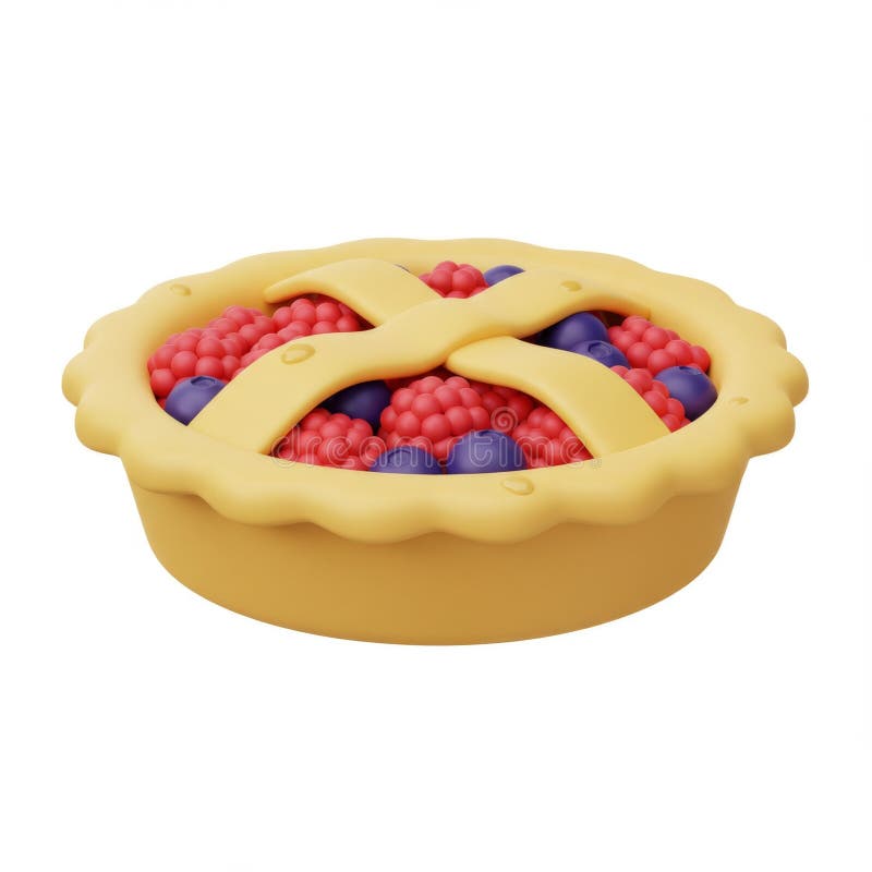 Yellow Crust Berry Pie 3D Render Stock Illustration - Illustration of ...