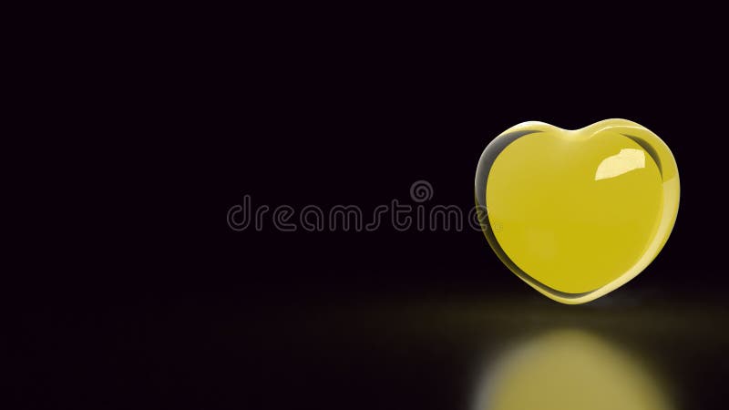 The Yellow Crystal for Love or Health Concept 3d Rendering Stock ...