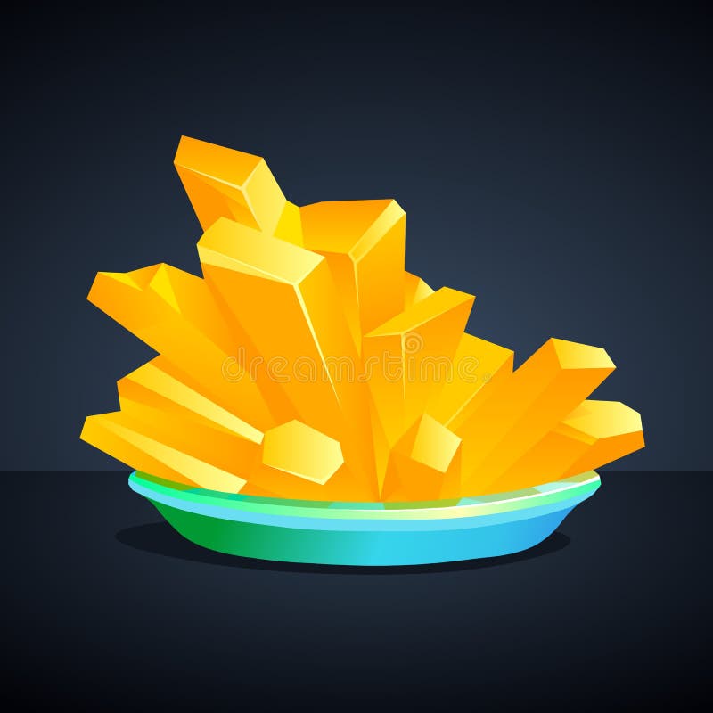 Yellow Crystals Potassium Hexacyanoferrate Stock Vector - Illustration ...