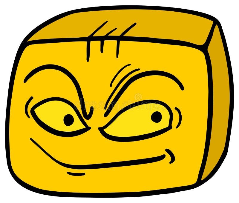 Funny Cube Face Illustration Stock Vector - Illustration of face ...