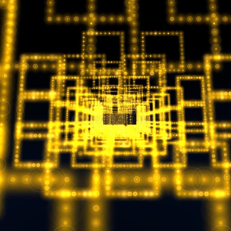 Yellow cube matrix stock illustration. Illustration of render - 8796793