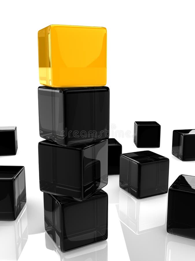 Yellow cube stock illustration. Illustration of guiding - 46005212