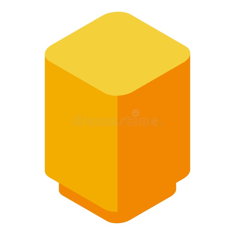 Yellow Cube Standing on One Corner with Rounded Edges Stock ...