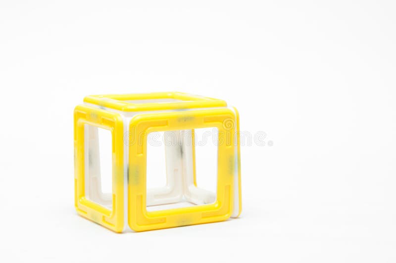 Yellow cube stock image. Image of side, model, container - 170858861