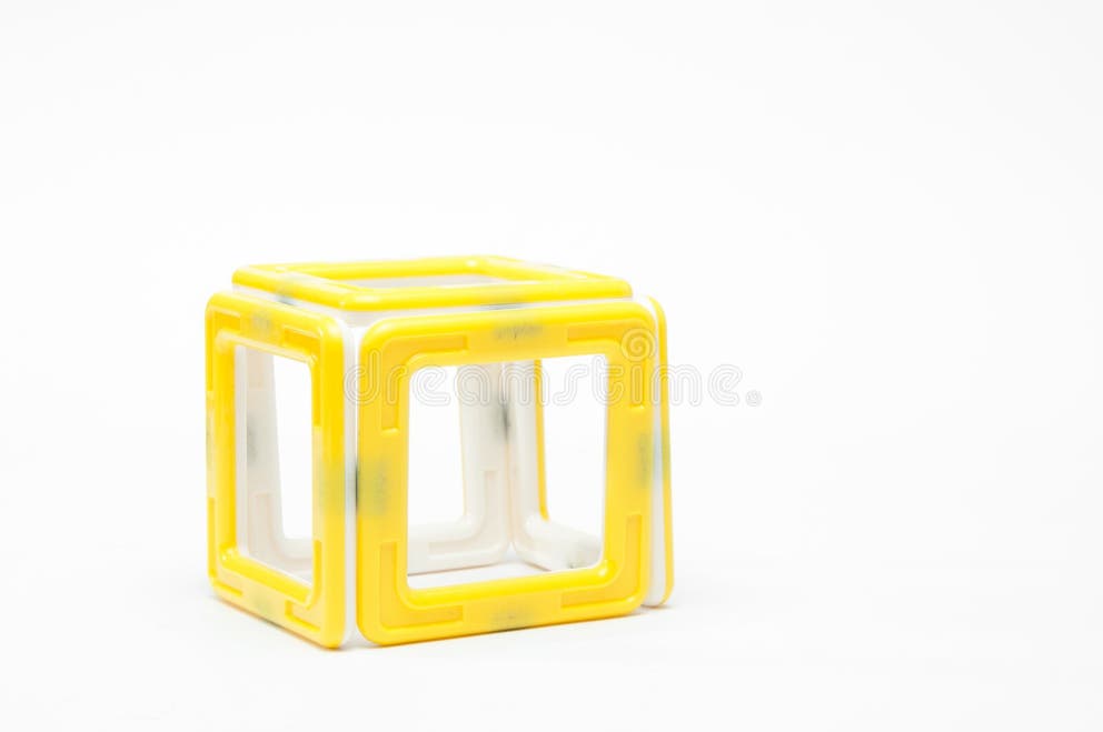 Yellow cube stock image. Image of side, model, container - 170858861