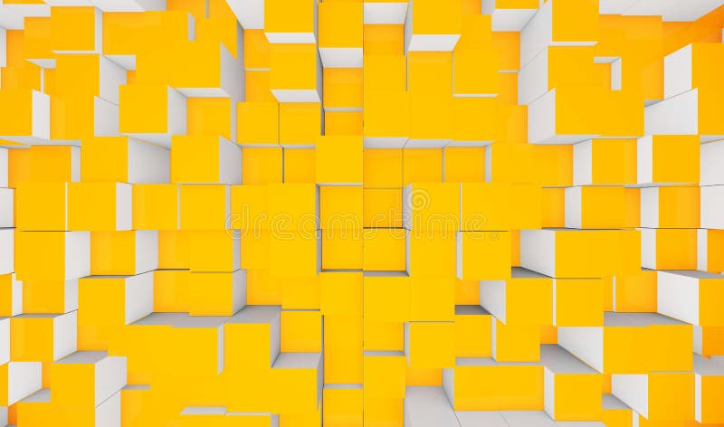 Yellow cubes stock image. Image of geometric, cubes, white - 34947993