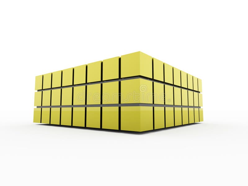 Yellow Cubes Concept Rendered Stock Illustration - Illustration of ...