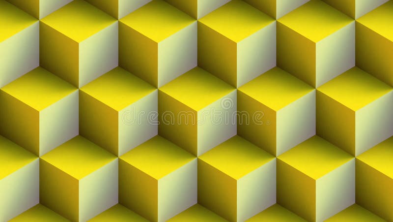 Cubes Background Yellow Blocks Pattern Low Poly Geometry Effect Stock ...