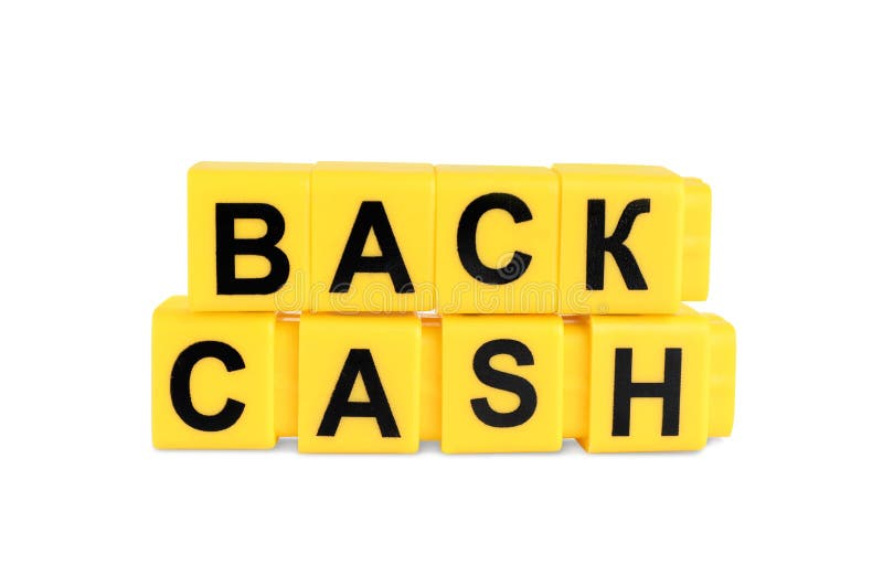 Yellow Cubes with Words Cash Back on White Background Stock Image ...