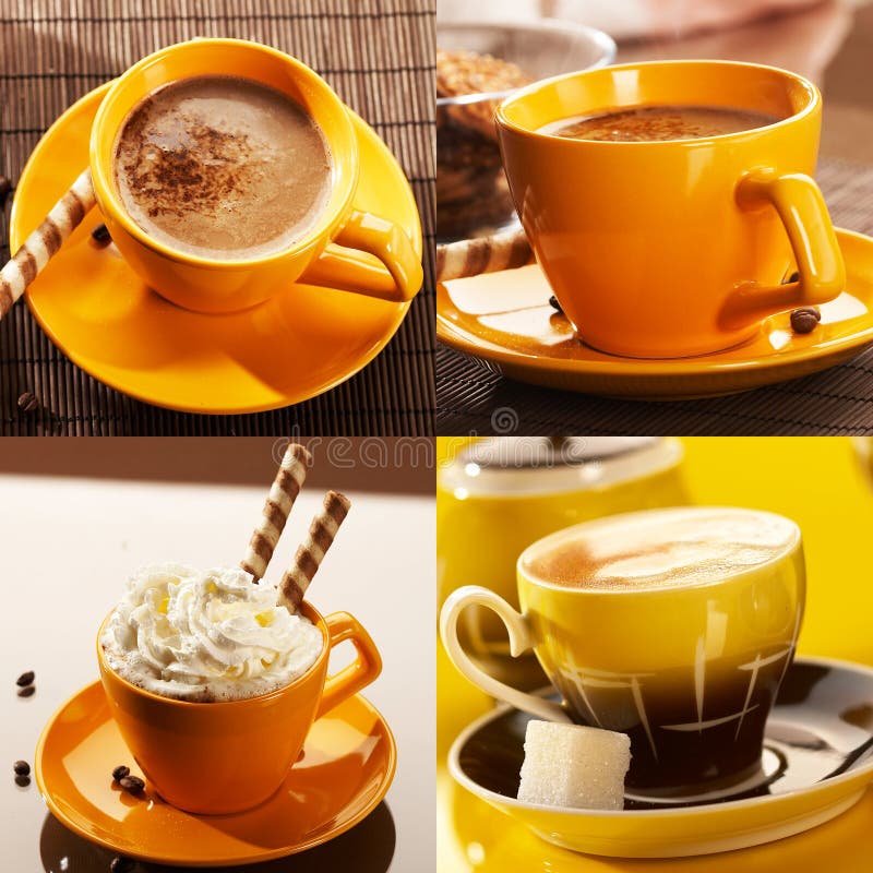 Yellow cup coffee stock photo. Image of beverage, brewed - 25488146