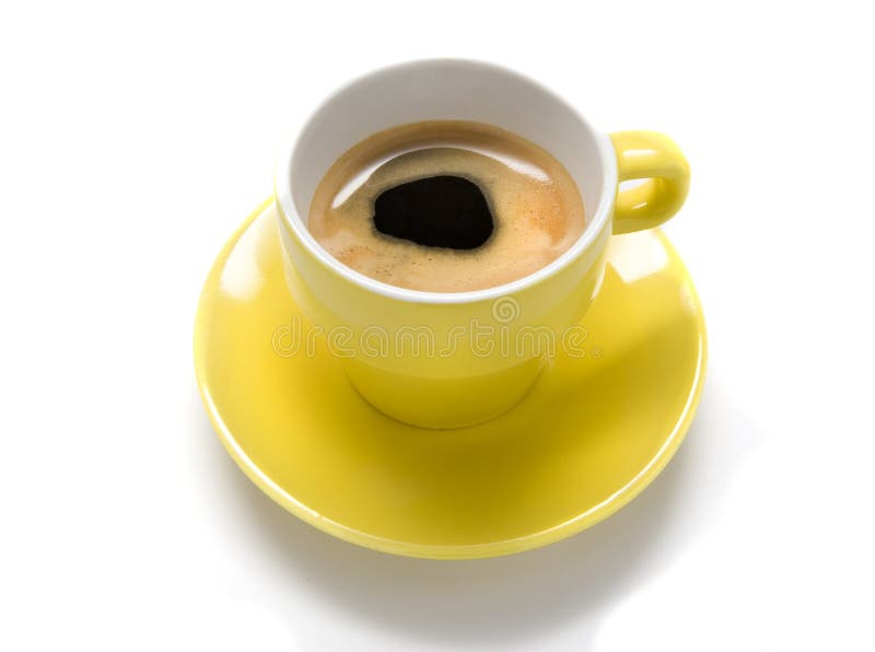 Yellow cup of coffee stock photo. Image of copyspace - 32215760