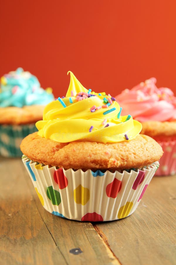 Yellow cupcake stock photo. Image of colorful, funky, pastel - 2903188