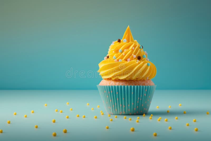 Yellow Cupcake. Illustration AI Generative Stock Illustration ...