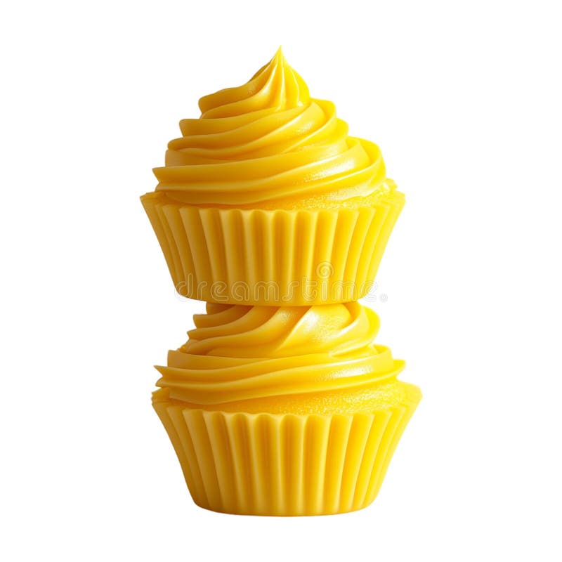 Yellow Cupcake on Transparent Background - Ai Generated Stock ...