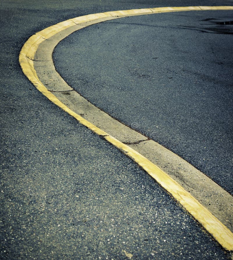 Yellow Curb stock photo. Image of texture, asphalt, street - 55005008