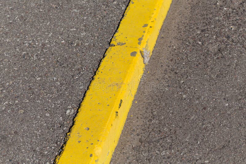 Yellow curb stone border stock image. Image of concrete - 52663871