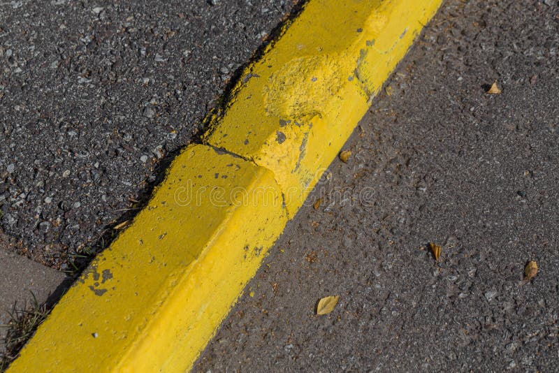 Yellow curb stone border stock image. Image of material - 262452283