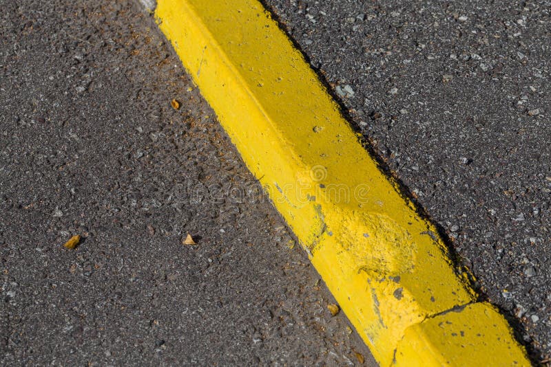 Yellow curb stone border stock image. Image of cracked - 263000073